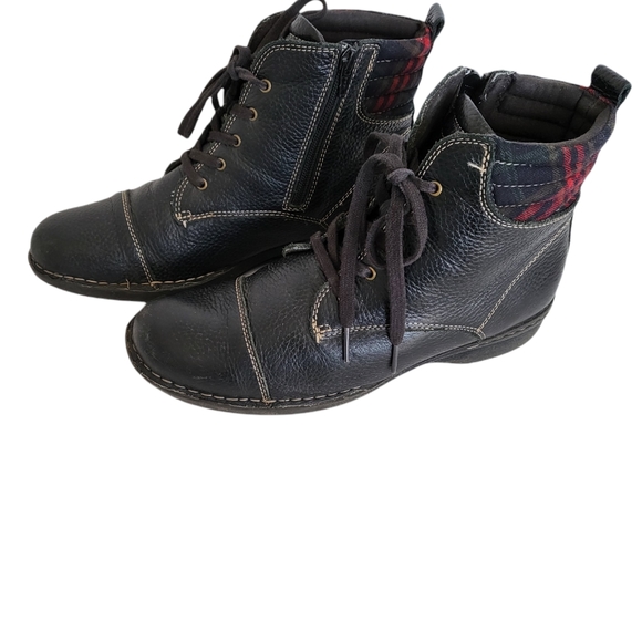 Clarks | Shoes | Clarks Womens Leather With Red Plaid Whistle Bea Ankle ...